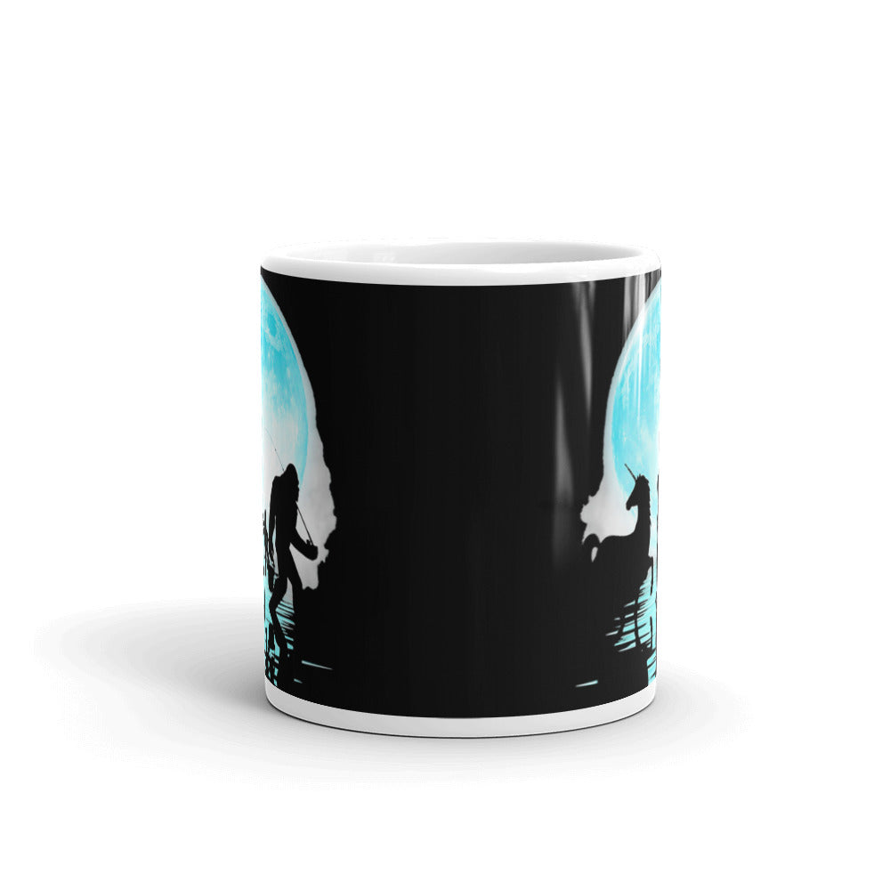 Cryptid Blue Moon White glossy mug – Design Stockpile